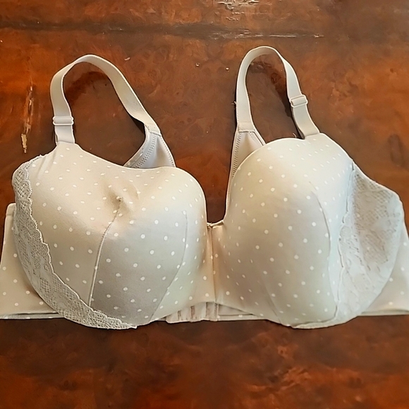 Cacique | Intimates & Sleepwear | Cacique Polka Dot Lace Bra In Beige ...